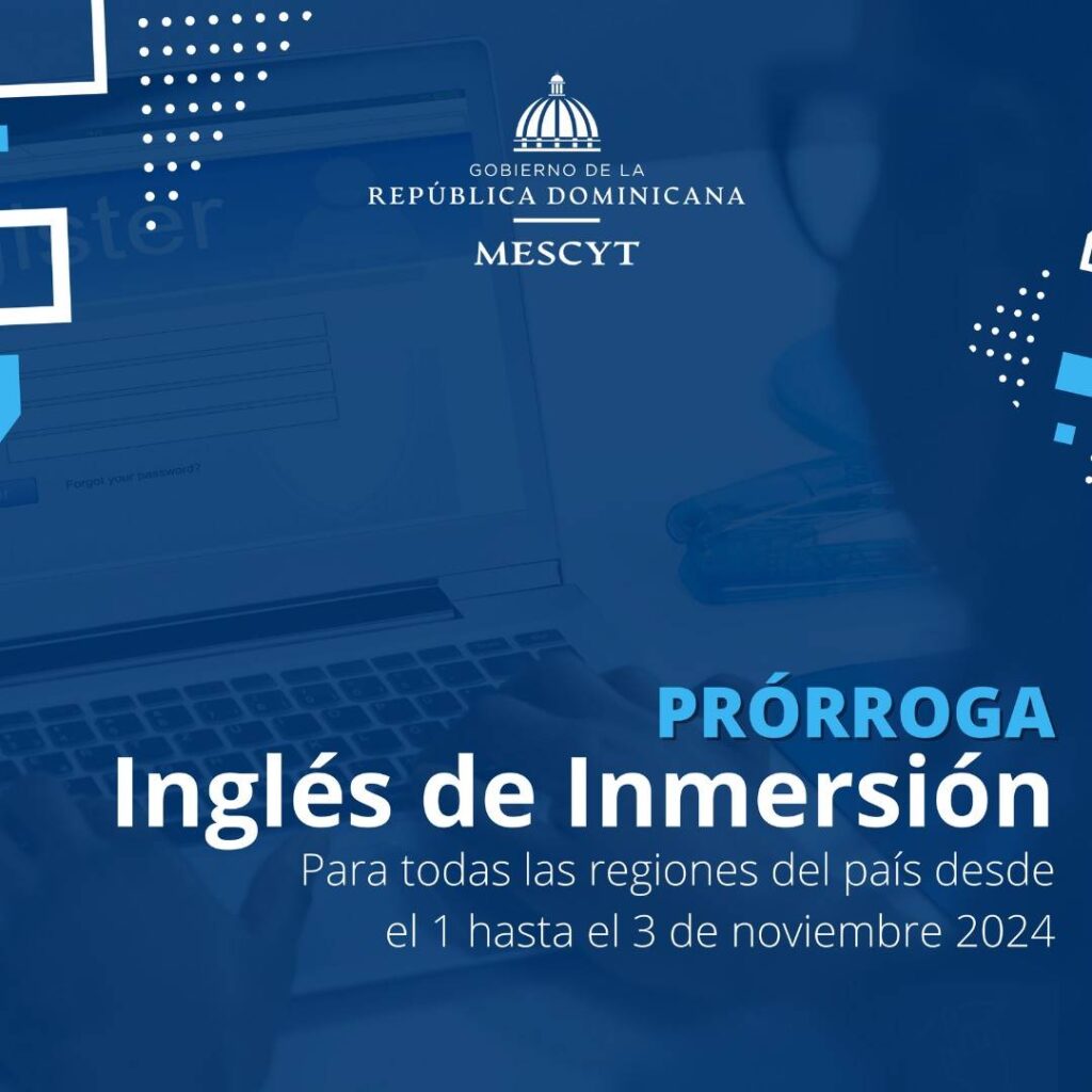 Convocatoria del Programa de Inglés de Inmersión MESCyT 2024